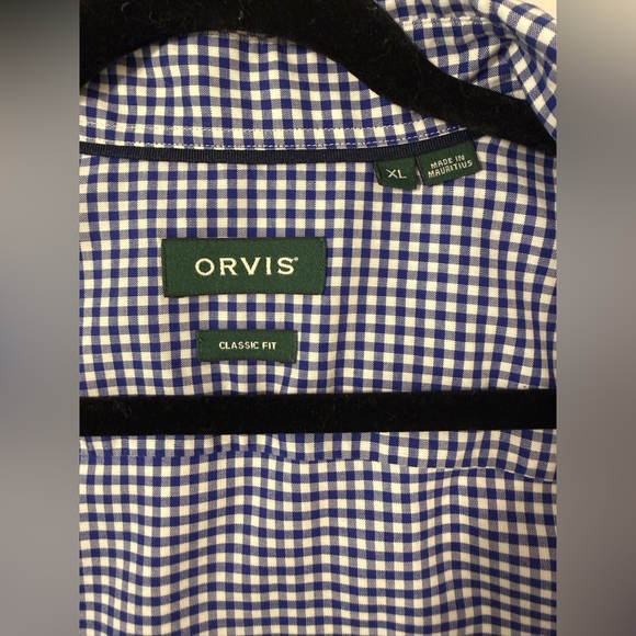 Orvis | Shirts | Orvis Classic Fit Mens Navy And White Checkered Button ...